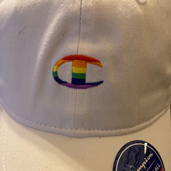Champion | Accessories | Champion Pride Rainbow Adjustable White Cap ...